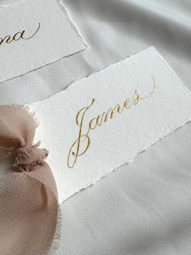Place Cards With Ribbon Ivory Place Cards Calligraphy Place Cards ...
