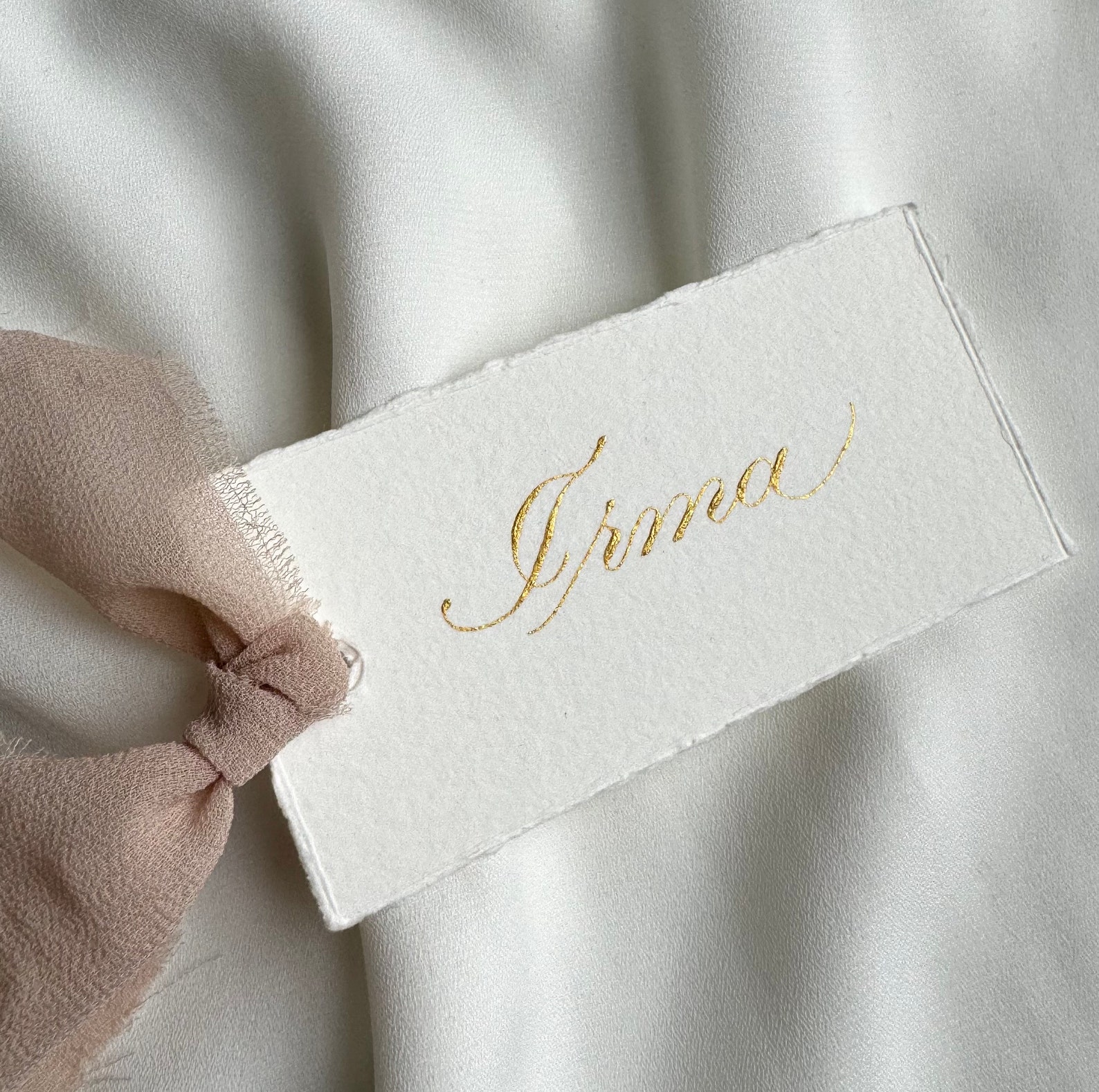 Place Cards With Ribbon - Ivory Place Cards - Calligraphy Place Cards ...
