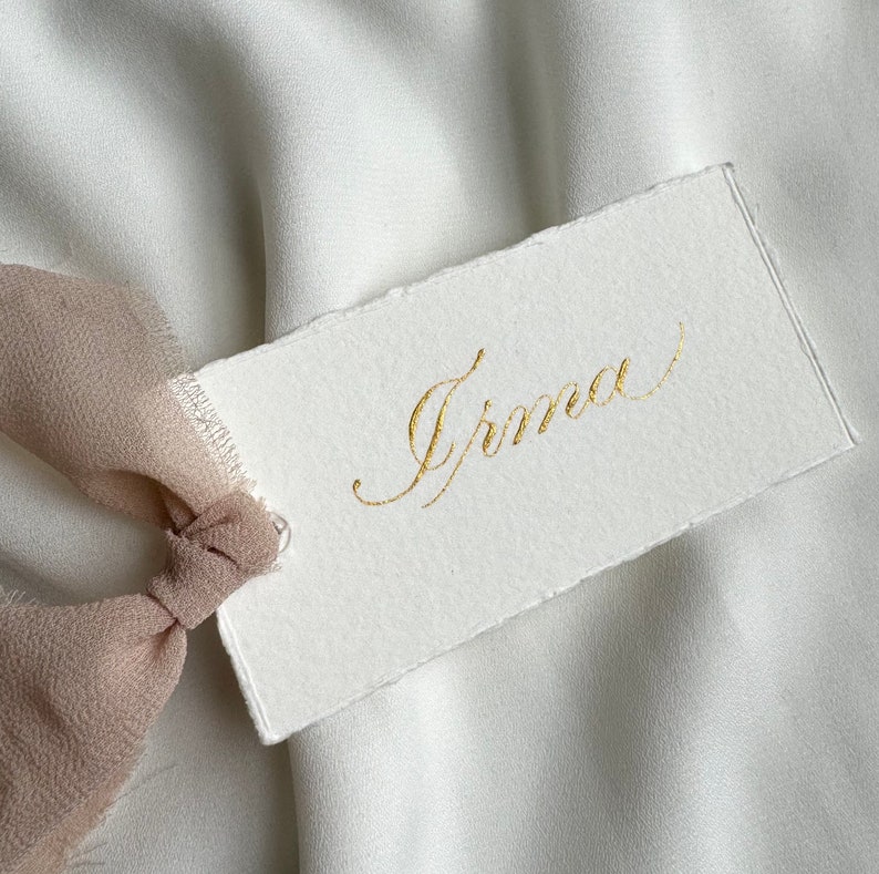 Place Cards With Ribbon Ivory Place Cards Calligraphy Place Cards ...