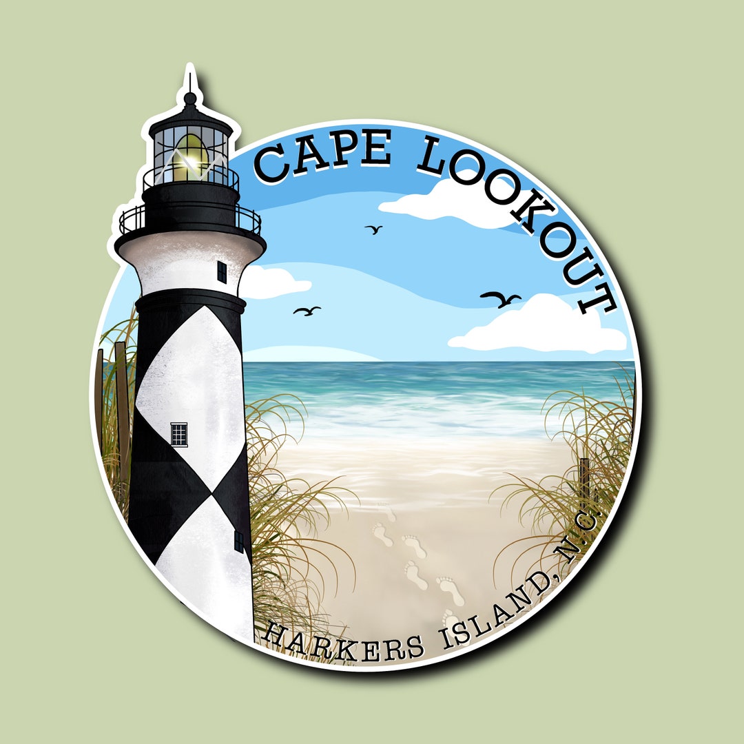Cape Lookout Lighthouse Sticker & Magnet - Etsy
