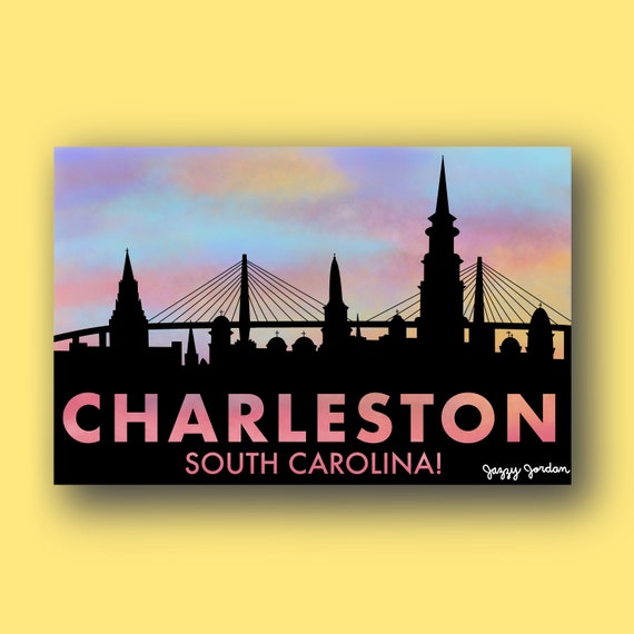 Charleston Skyline Sticker & Magnet | Etsy