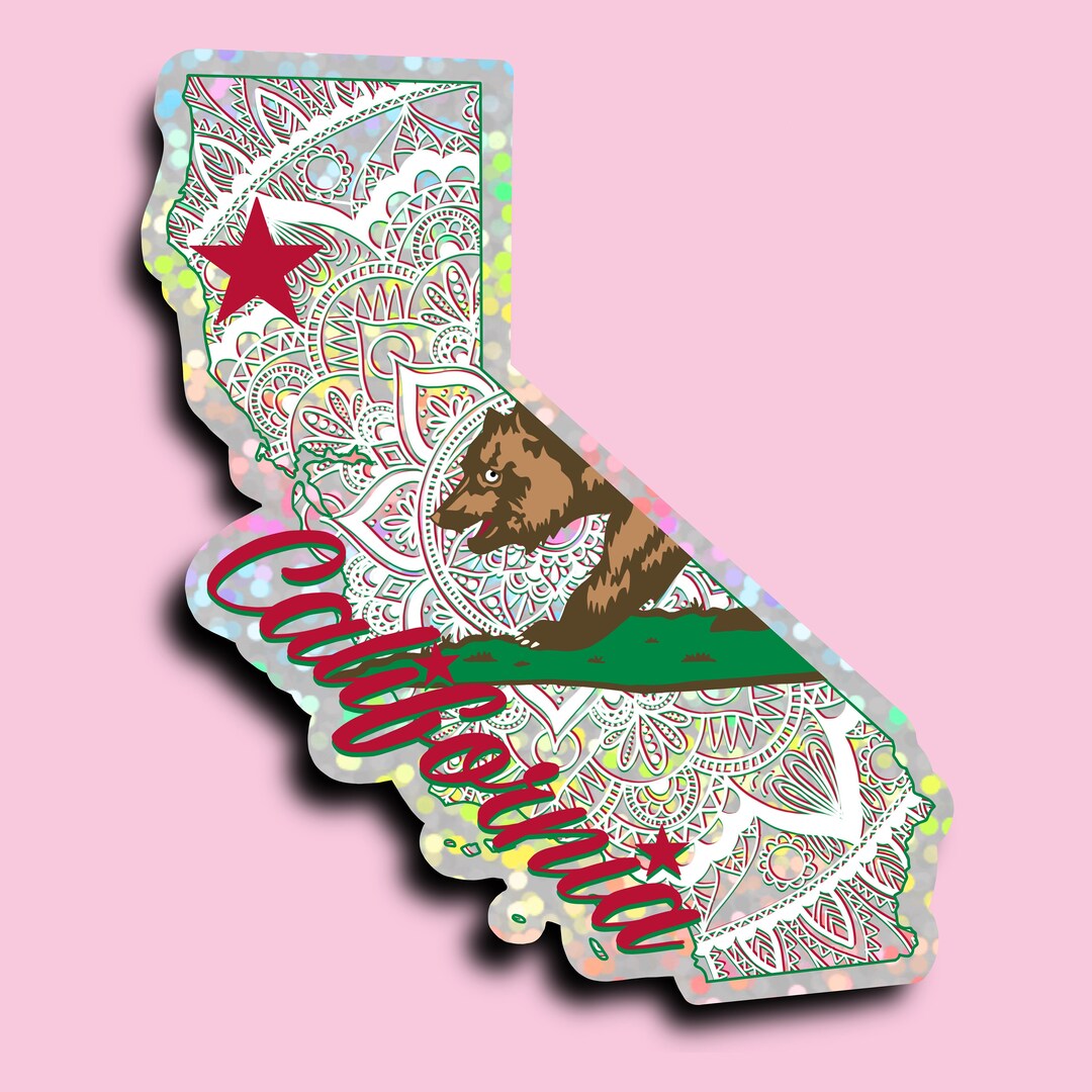 California Mandala Sticker - Etsy