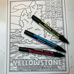 Yellowstone National Park Coloring Page, Instant Download - Etsy