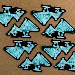 Ravenel Bridge Neon Sparkly Sticker - Etsy
