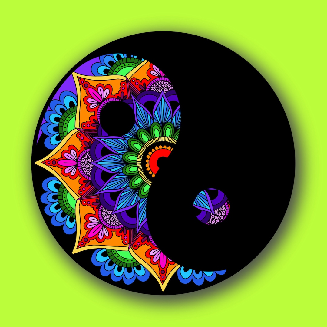 Rainbow Yin Yang Stickers - Etsy