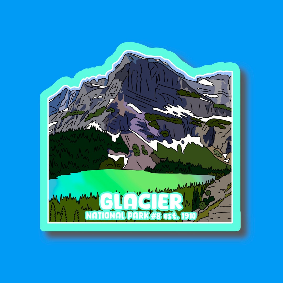 Holographic Glacier National Park Sticker - Etsy
