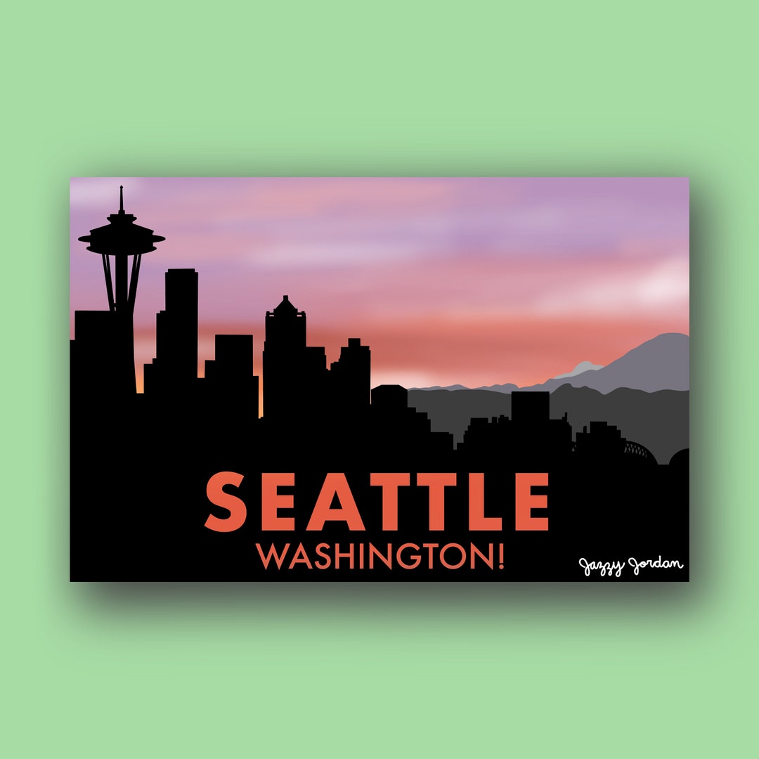 Seattle Skyline Sticker - Etsy