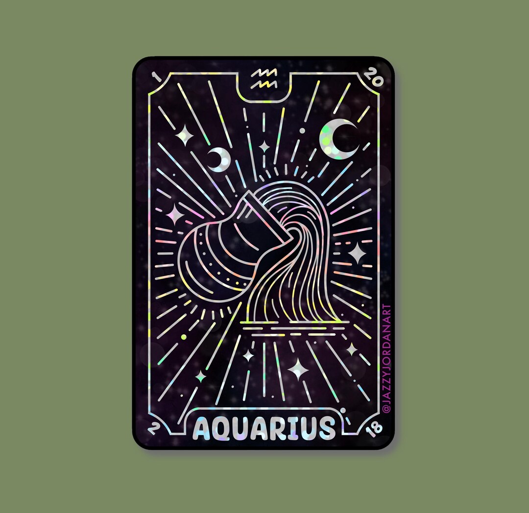 Aquarius Zodiac Sparkly Stickers - Etsy