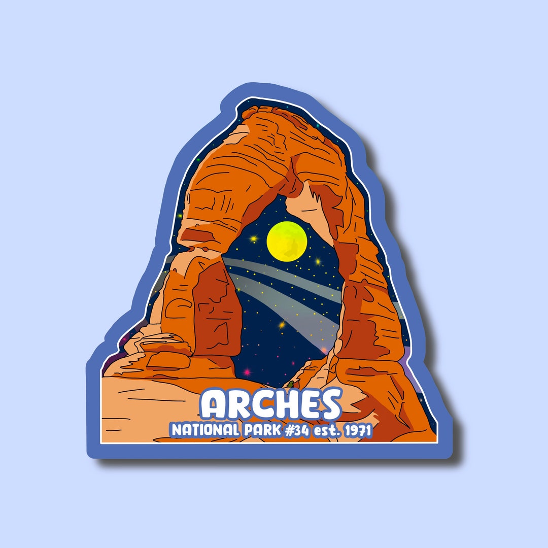 Holographic Arches National Park Sticker - Etsy