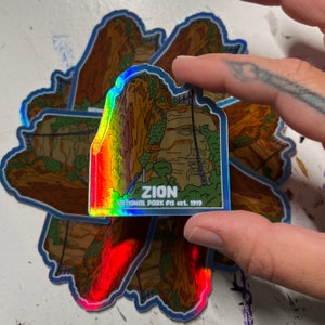 Holographic Zion National Park Sticker - Etsy