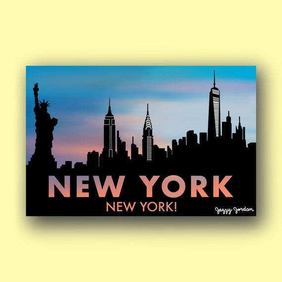 New York City Skyline Sticker | Etsy