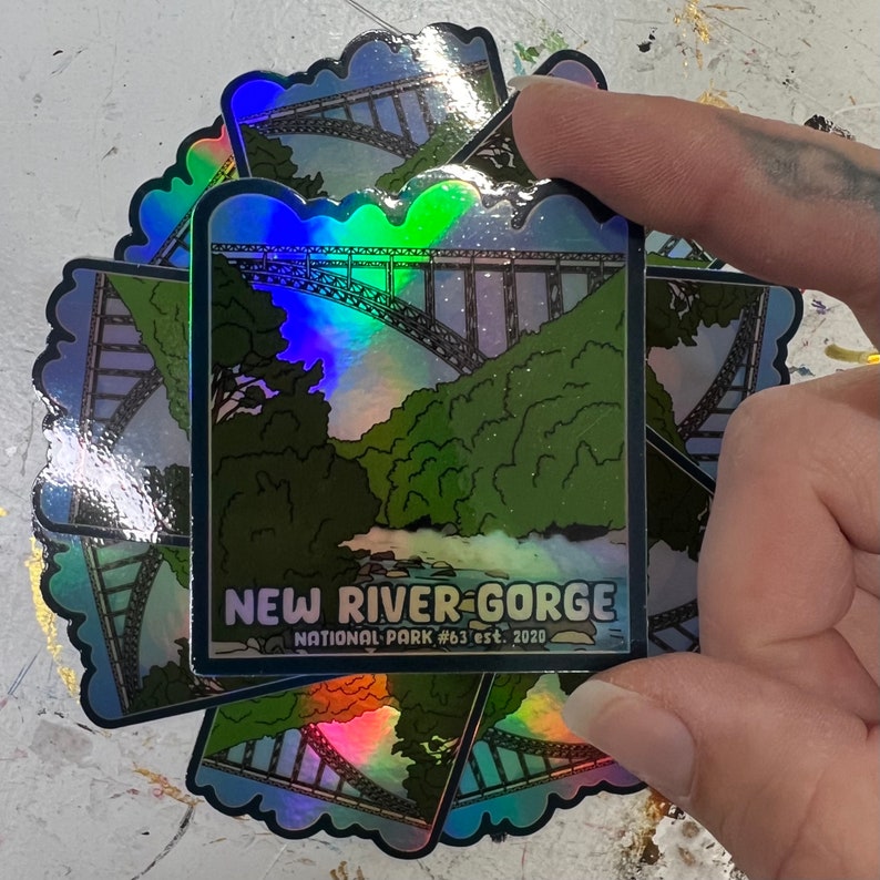 Holographic New River Gorge National Park Sticker - Etsy