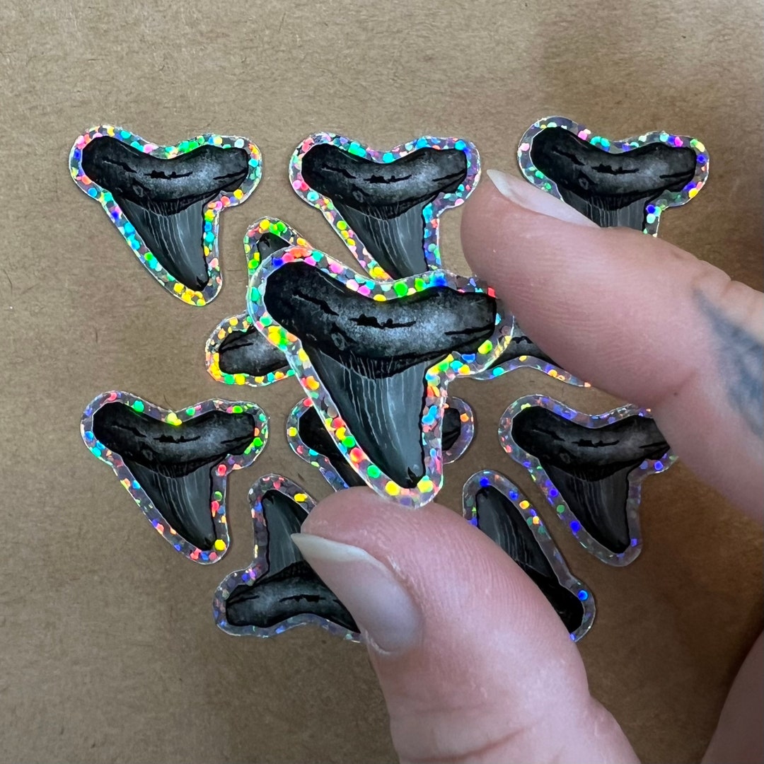 Sparkly Tiger Shark Tooth Sticker - Etsy