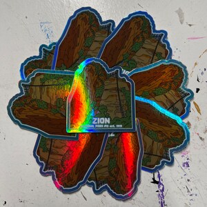 Holographic Zion National Park Sticker - Etsy