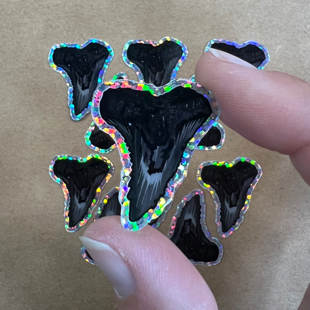 Sparkly Snaggletooth Shark Tooth Sticker - Etsy
