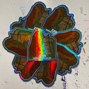 Holographic Zion National Park Sticker - Etsy