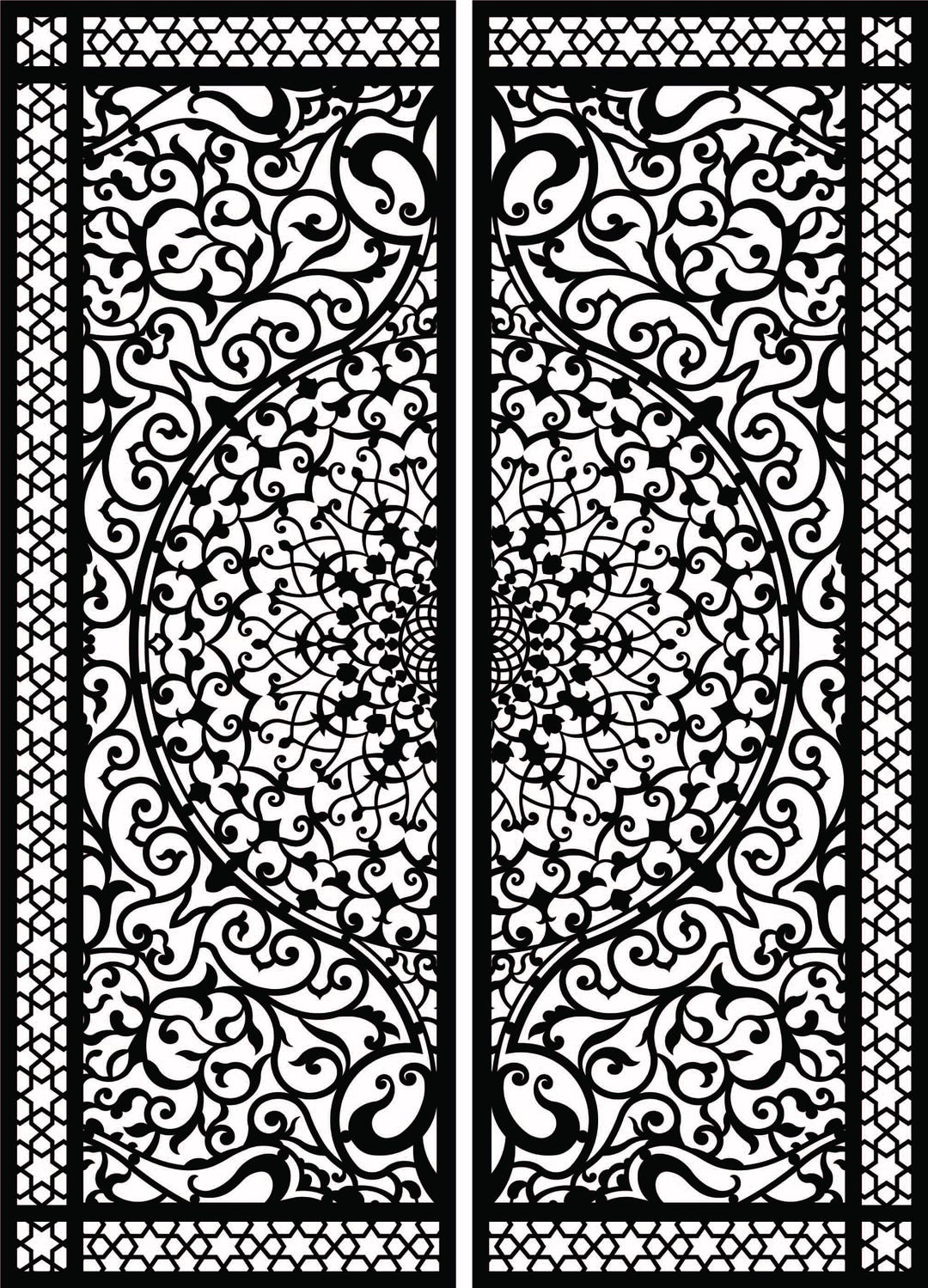 Laser Cut Royal Gate Panel DXF SVG: CNC Cut Files - Etsy