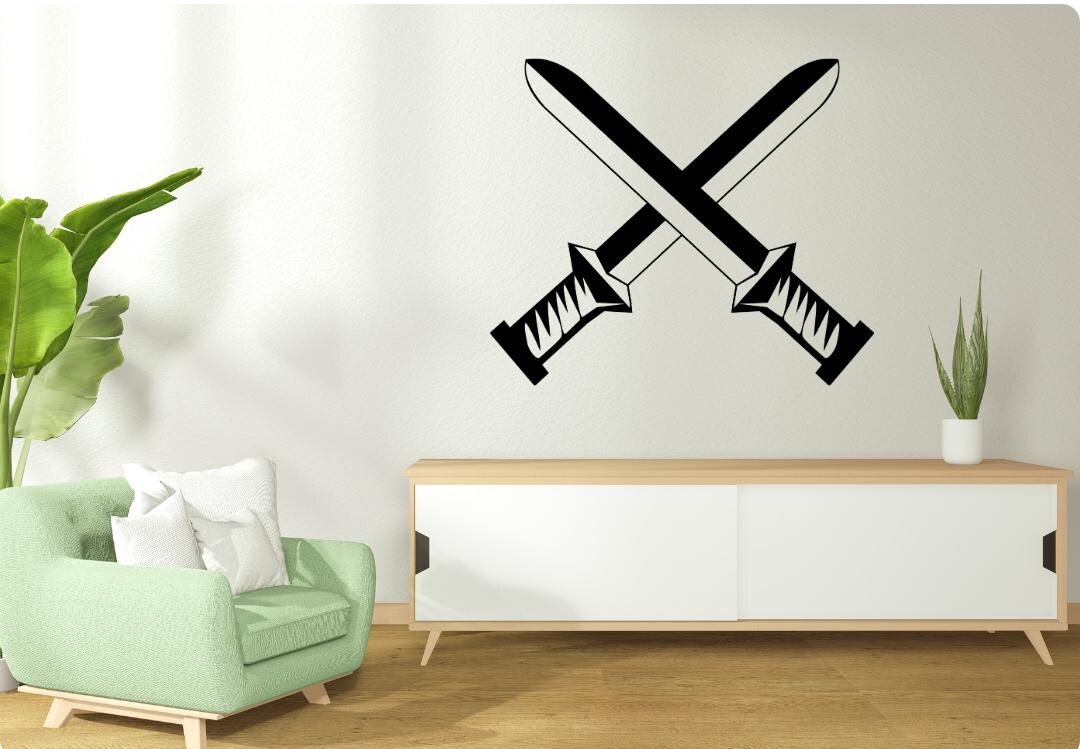 Swords Logo Wall Art DXF SVG Files for CNC Plasma Cutting Dwg Ai Eps ...