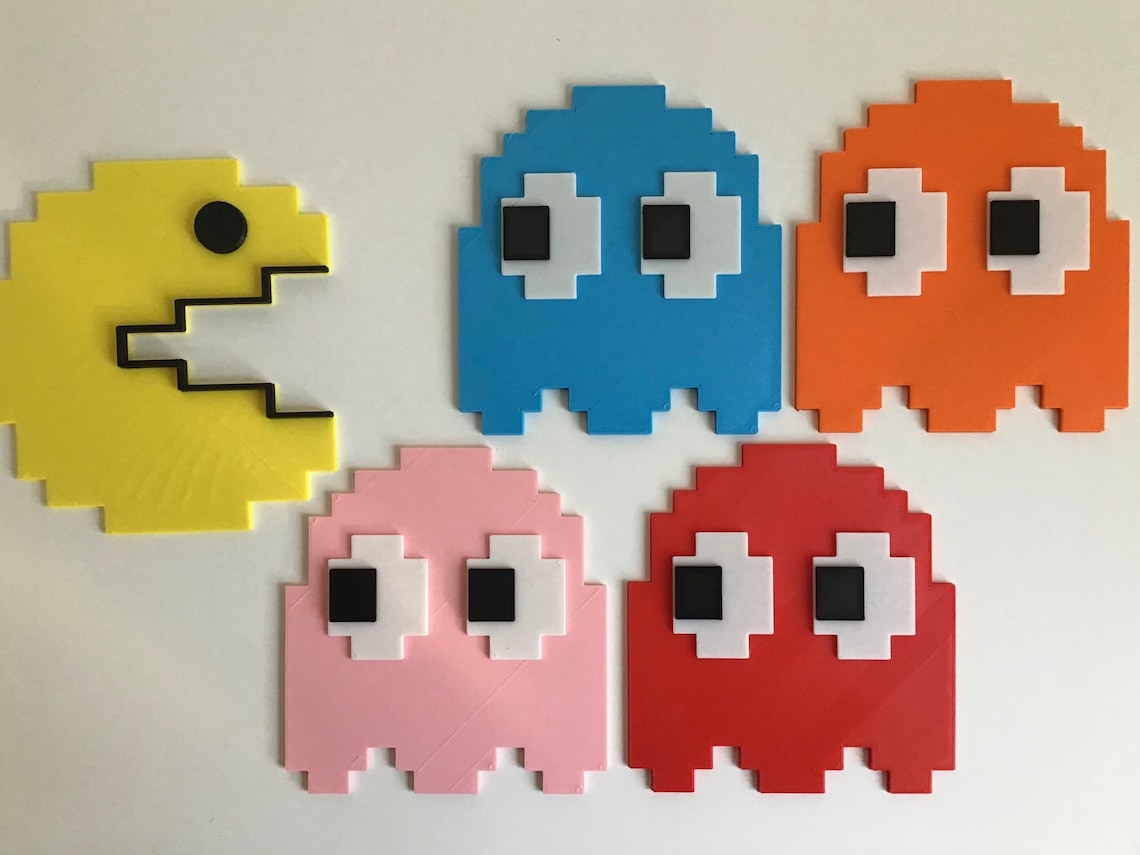 Flat Retro 8 Bit Wall Decorations Inspired by Retro Gaming | Etsy