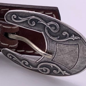 Vogt Hand Engraved Sterling Silver 4 Piece Ranger Buckle Set on 3-D ...