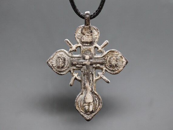 ancient medieval silver cross - Gem