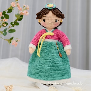 Crochet Korean Girl Pattern, Amigurumi Doll Pattern, HANA the Drummer ...