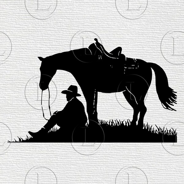 Cowboy Silhouette Svg - Etsy