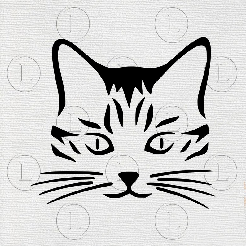 Cat Face Svg - Cat Vector Graphics-cat Animal Clip Art - Cat Drawing ...