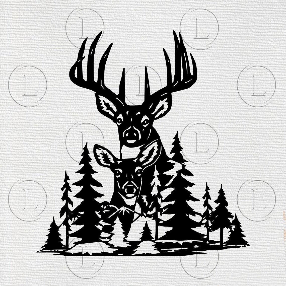 Deer in the Forest Svg-deer in the Forest Eps-deer in the - Etsy