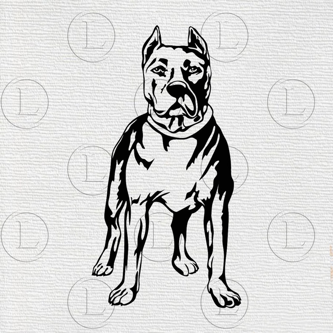 Pit Bull Dog Svd - Guard Dog- Svg File - Big Dog Animals - Animals Clip ...