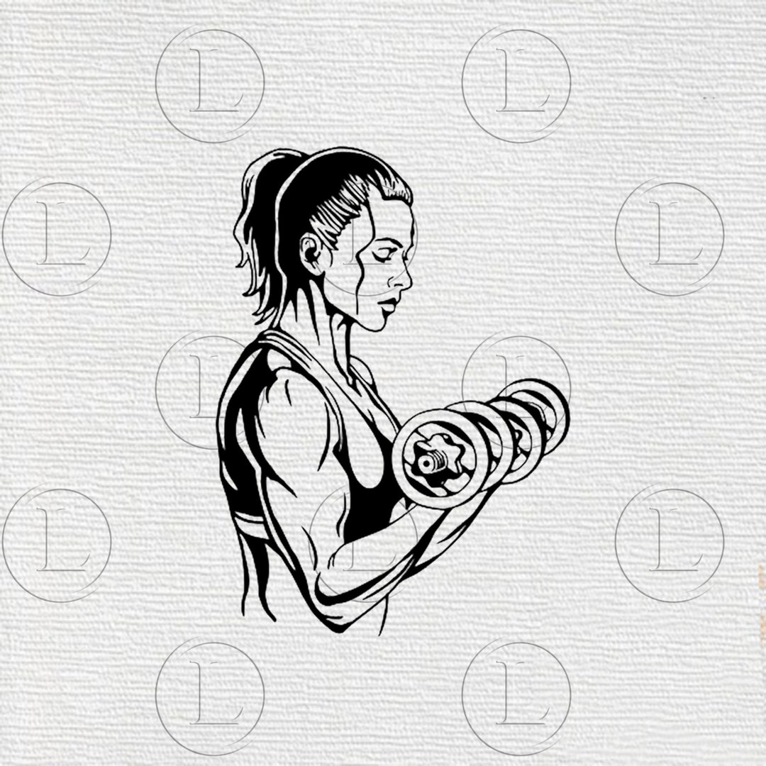 Fitness Girl Svg Fitness Girl Svg File-fitness Girl With Dumbbells ...