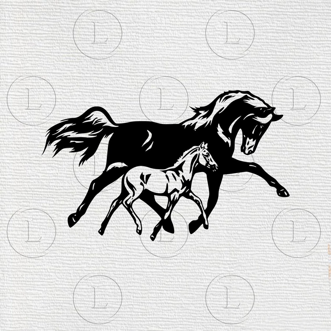 Mare and Stallion Svg Horses Stickers Svg-horses Ilustration Horses ...