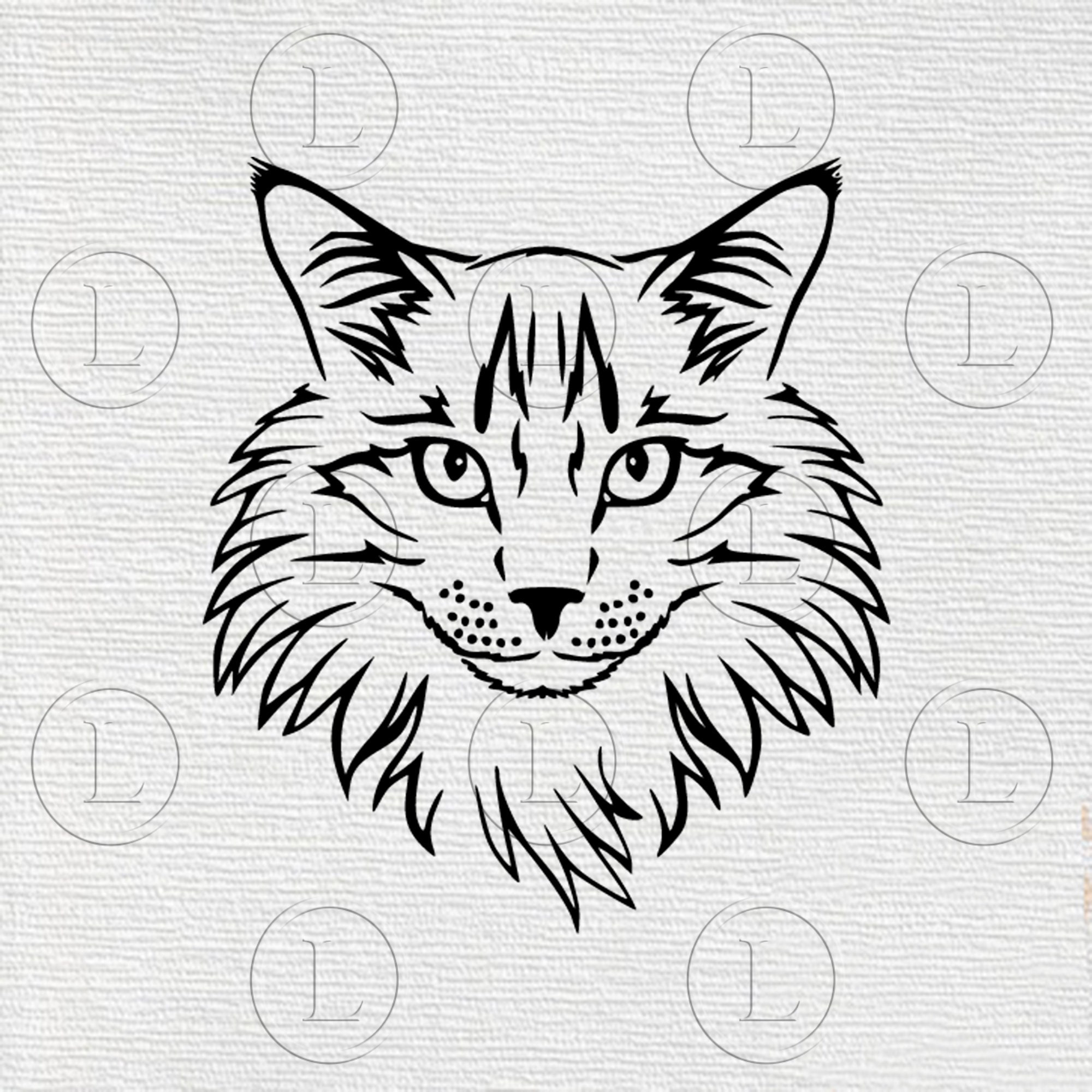 Cat Face Svg Cat Vector Graphics-cat Animal Clip Art Cat Drawing Svg ...