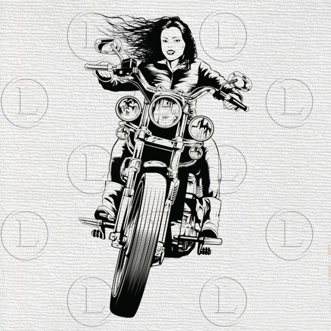 Biker Girl Svg-biker Chick Svg- Women on Motorcycles Png-women Riding ...