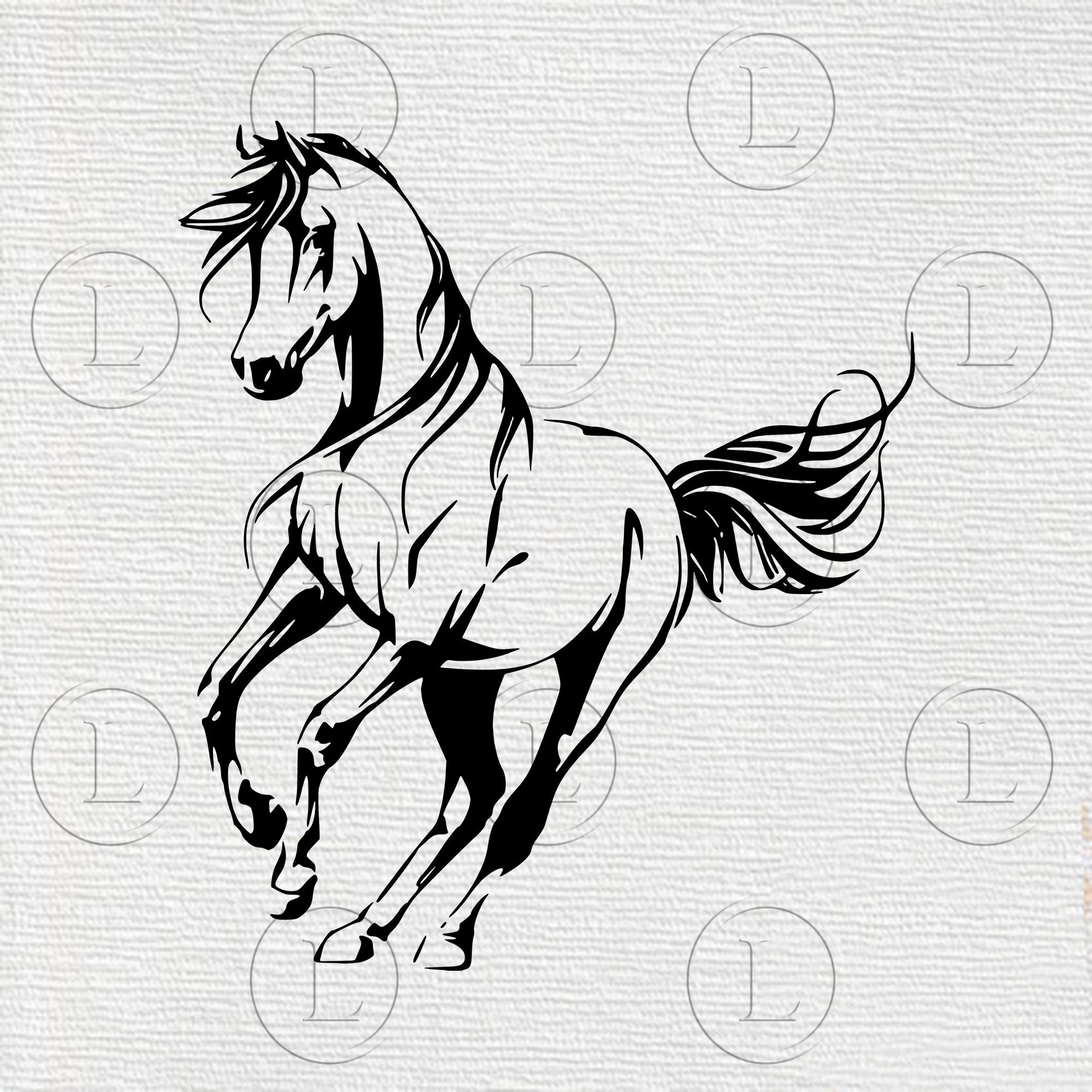 Home Living Wall D cor Vector Drawing Horse Original Art Graphic Art 