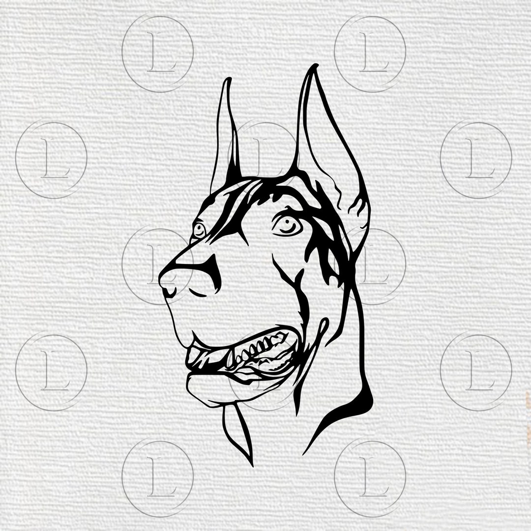 Dobermann Svg - Dobermann Head Vector Graphics - Doberman Png - Animals ...