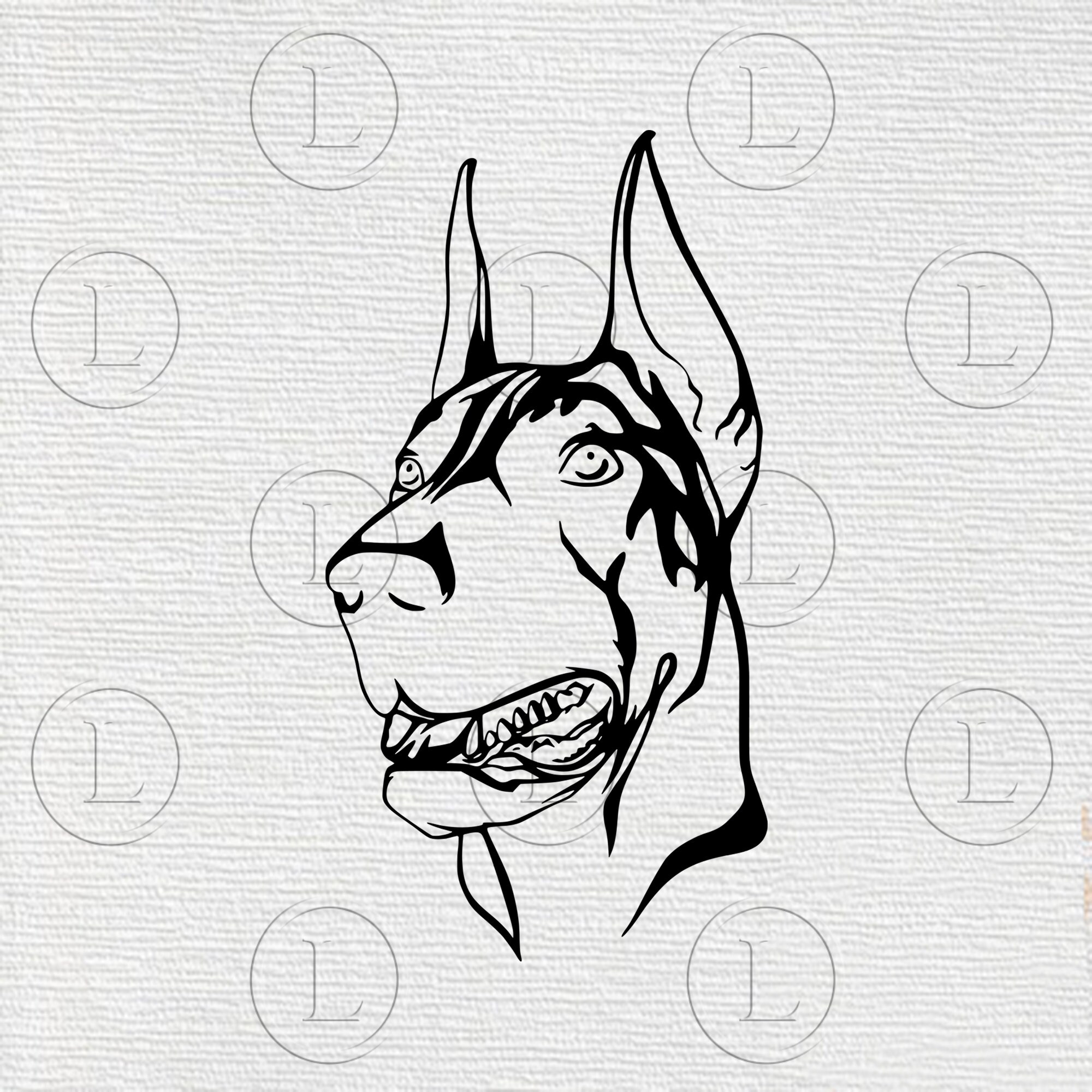 Dobermann Svg Dobermann Head Vector Graphics Doberman Png Animals Clip ...