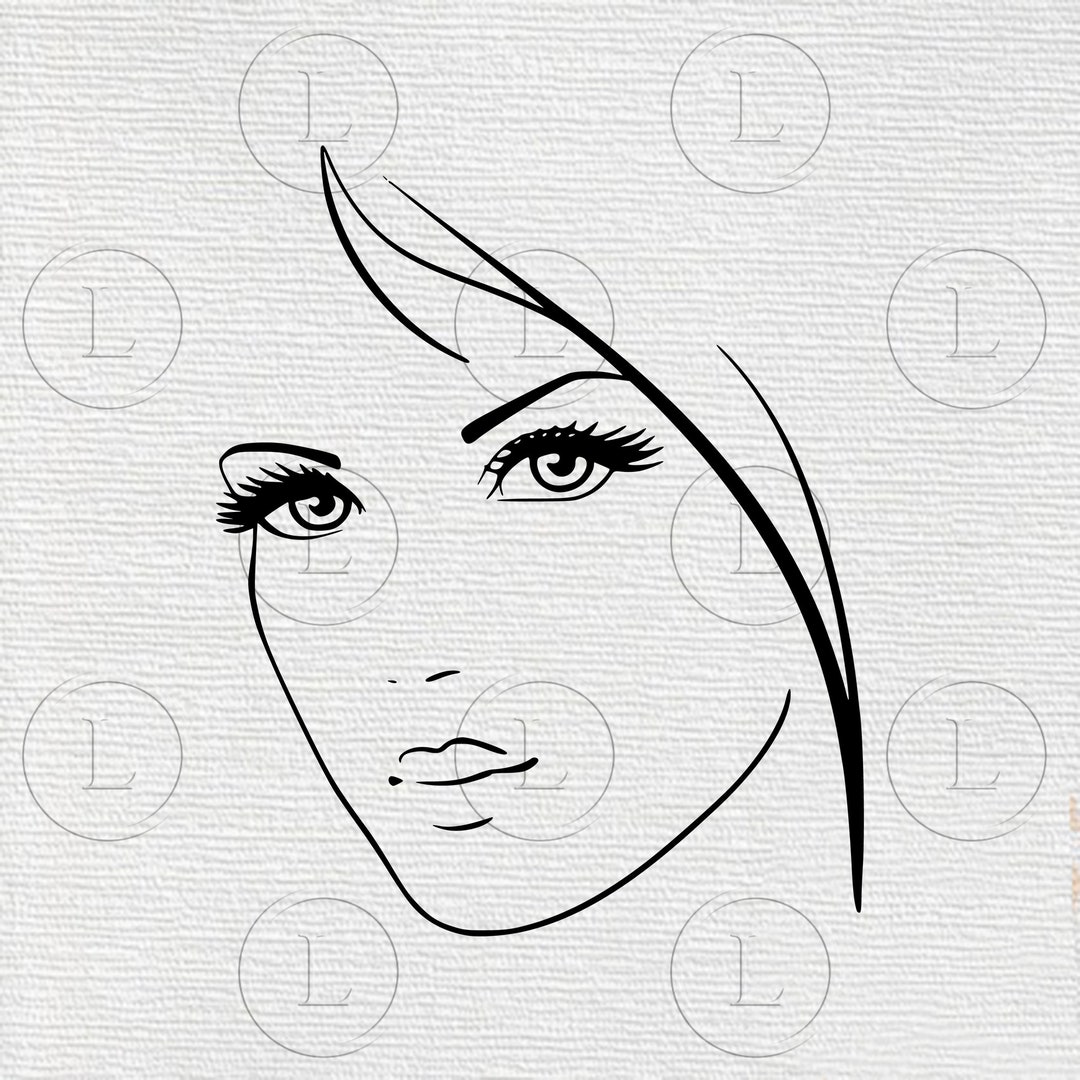 Beautiful Woman Svg File Woman Svg Woman Drawing Svg Beautiful Woman ...