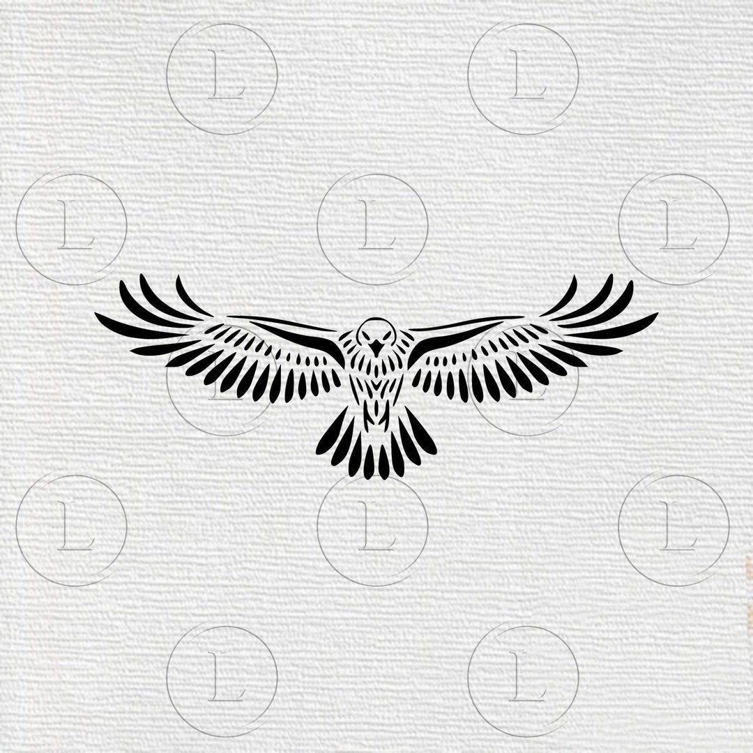 Hawk Svg-hawk Vector Graphics-hawk Drawing Svg- Hawk Black Silhouette ...