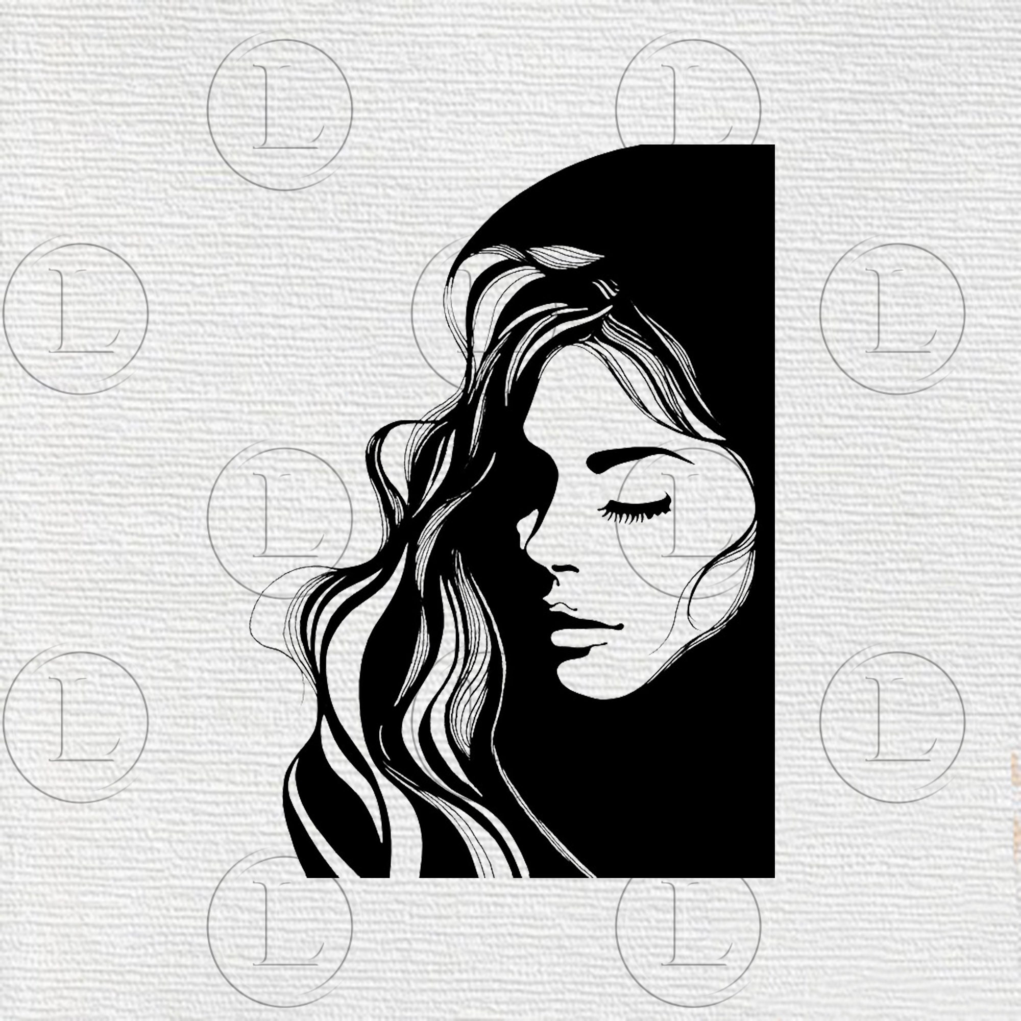 Beautiful Woman Svg Cute Girl Cut File Abstract Silhouette Svg Files ...