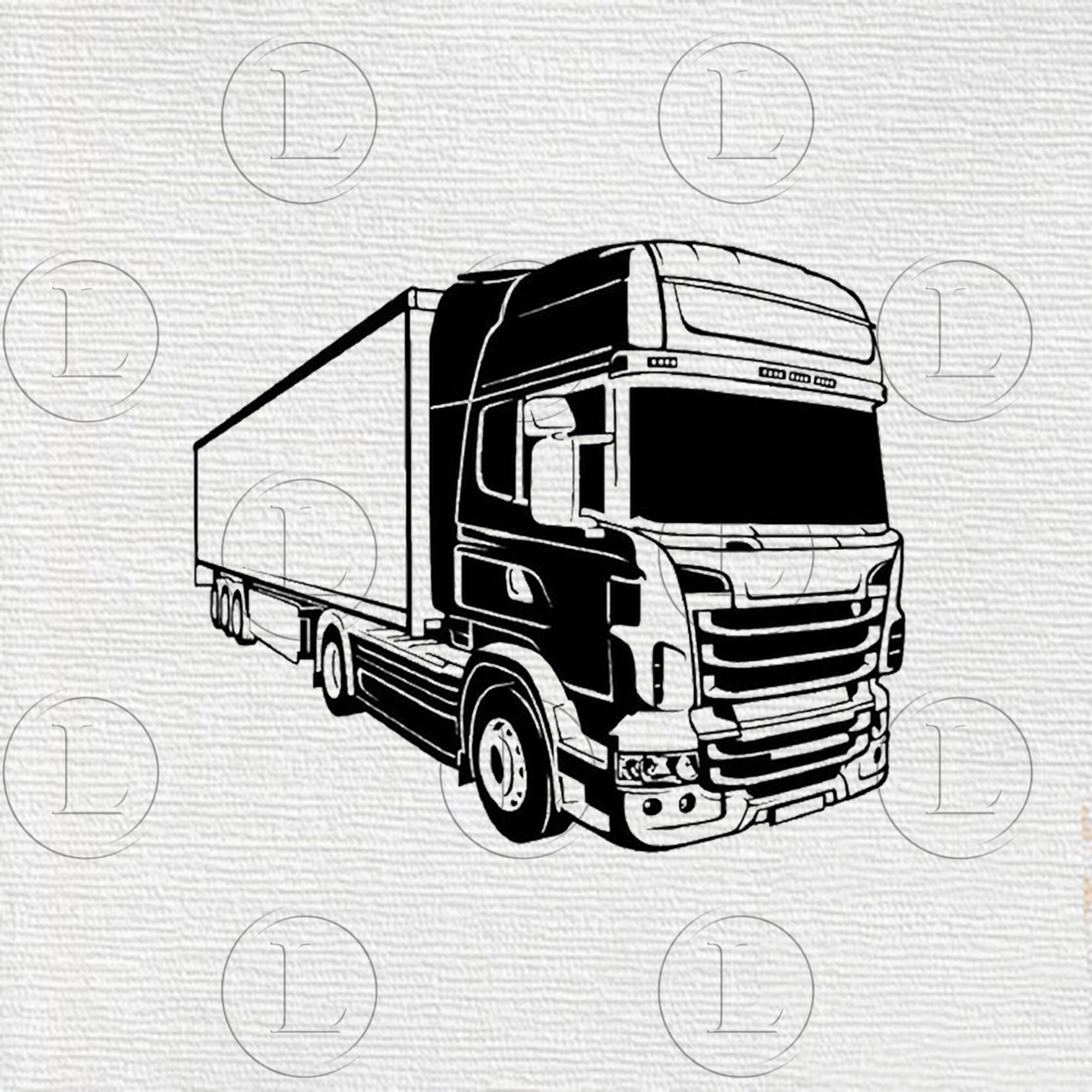 Trailer Truck Svg-trailer Truck Stickers Svg Vehicle - Etsy
