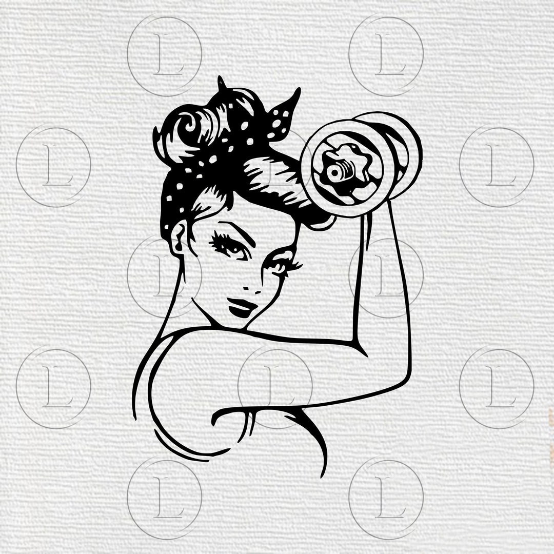 Fitness Girl Svg- Fitness Girl Svg File-fitness Girl With Dumbbells ...