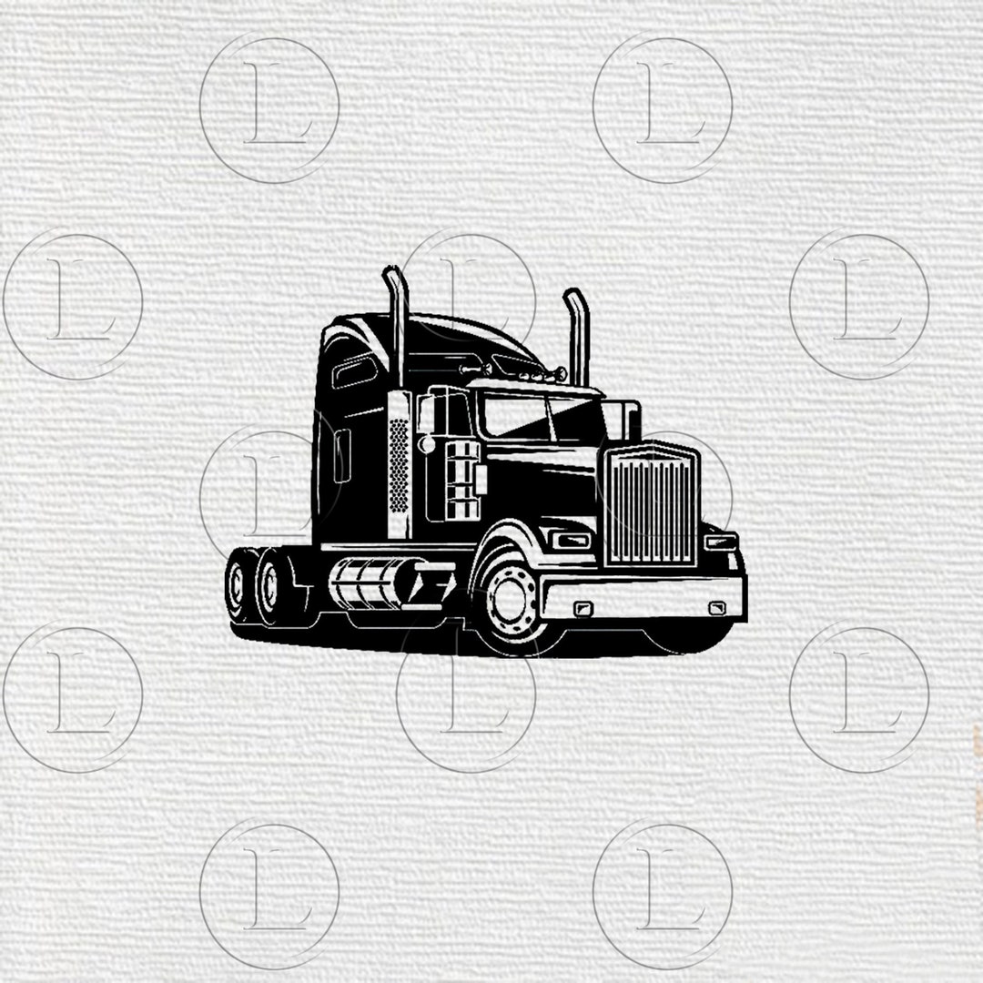 Trailer Truck Svg-trailer Truck Stickers Svg- Vehicle Automobile Svg ...