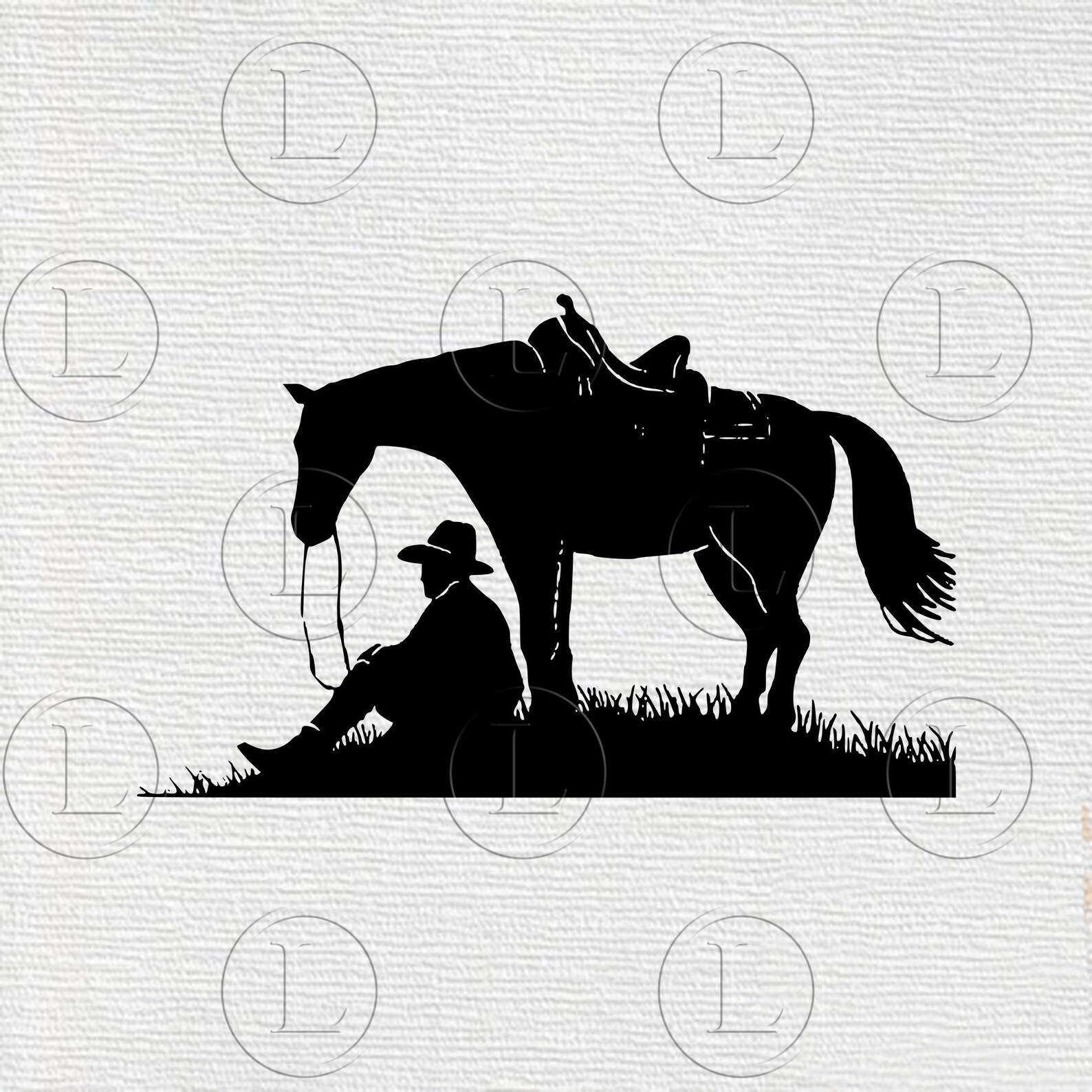 Western Cowboy With a Horse Svg-western Cowboy Png-western Cowboy With ...