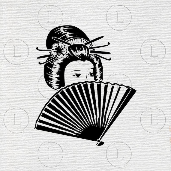 Japan Geisha Svg Woman Svg Woman Drawing Svg Beautiful | Etsy UK