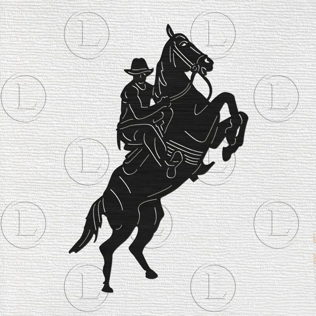 Western Cowboy Riding Horse Svg-western Cowboy Png-western Cowboy ...