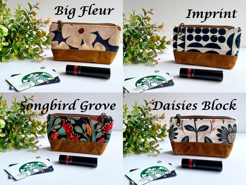 Waxed Canvas Zipper Pouch, Essential Mini Pouch, Coin Purse - Etsy