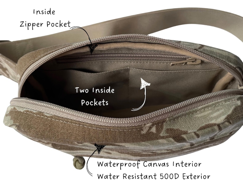 500D Cordura Tiger Stripe Tan Waist Pack Fanny Pack Tactical Mil Spec ...