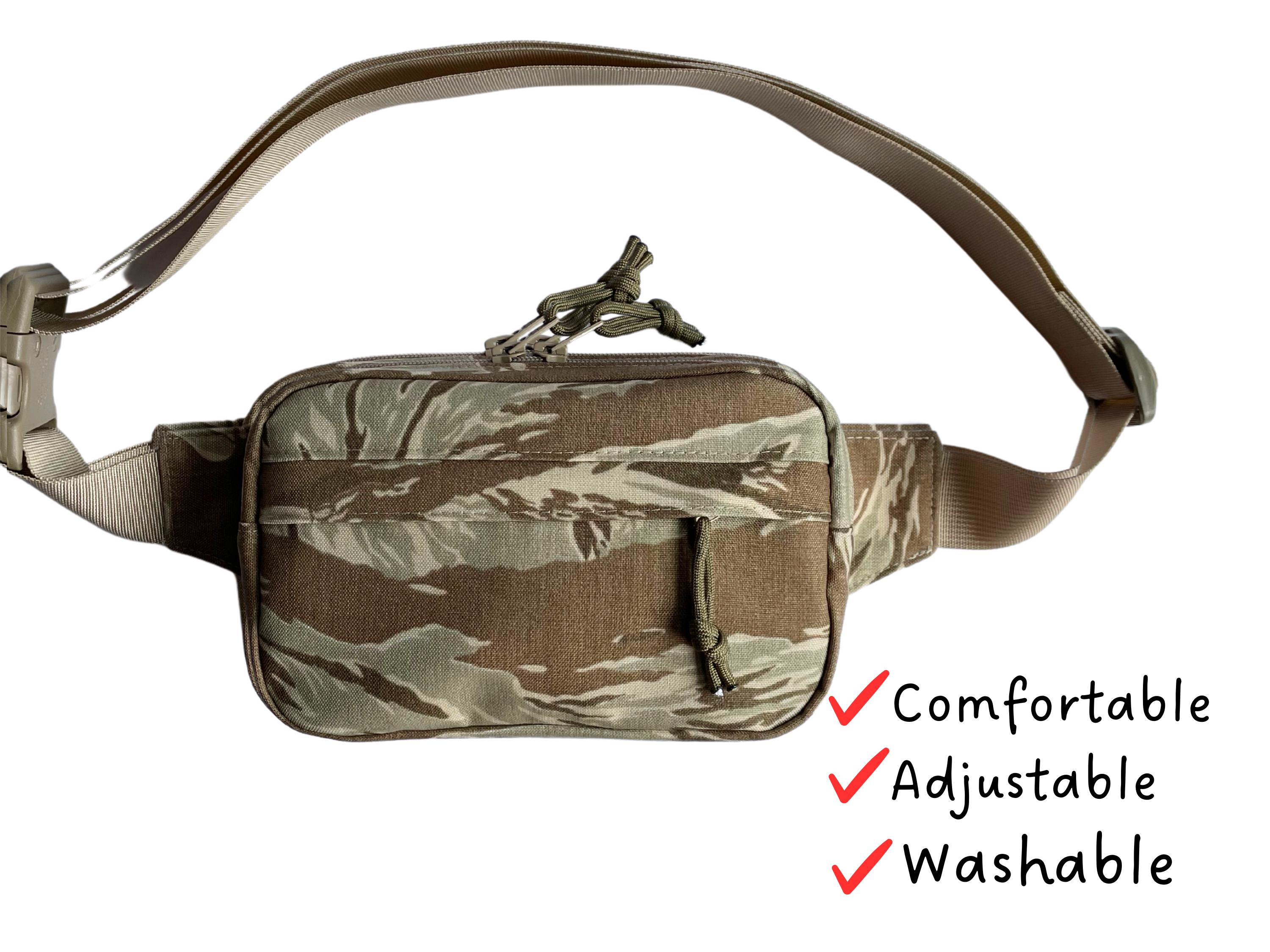 500D Cordura Tiger Stripe Tan Waist Pack Fanny Pack Tactical Mil Spec ...