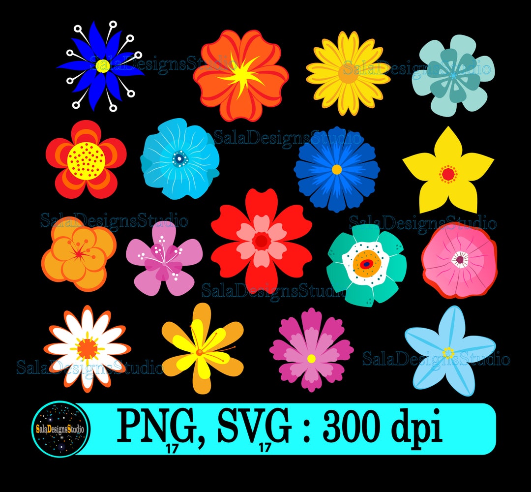 Groovy Flower Bundle Svg Png, Retro Daisy Flowers Svg, Hippie Flower ...